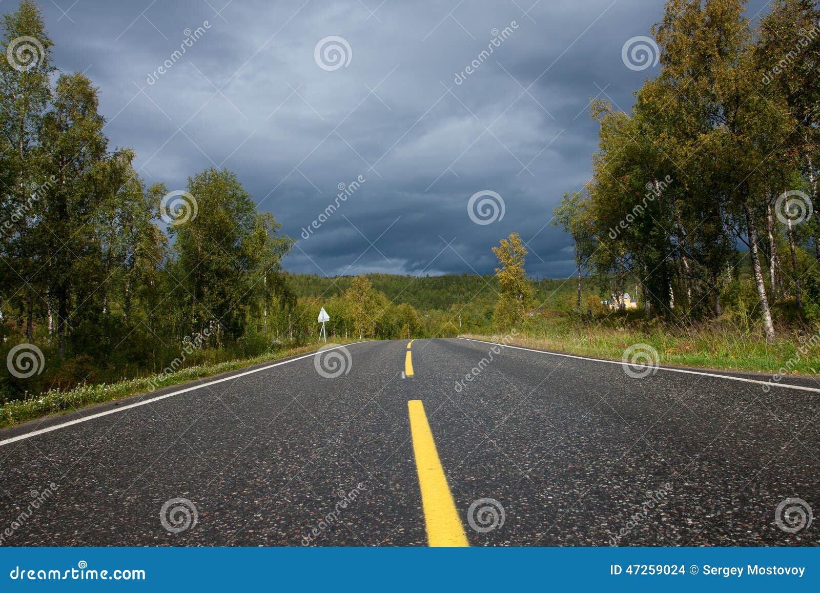 Overcast weather on a road stock photo. Image of scenic - 47259024