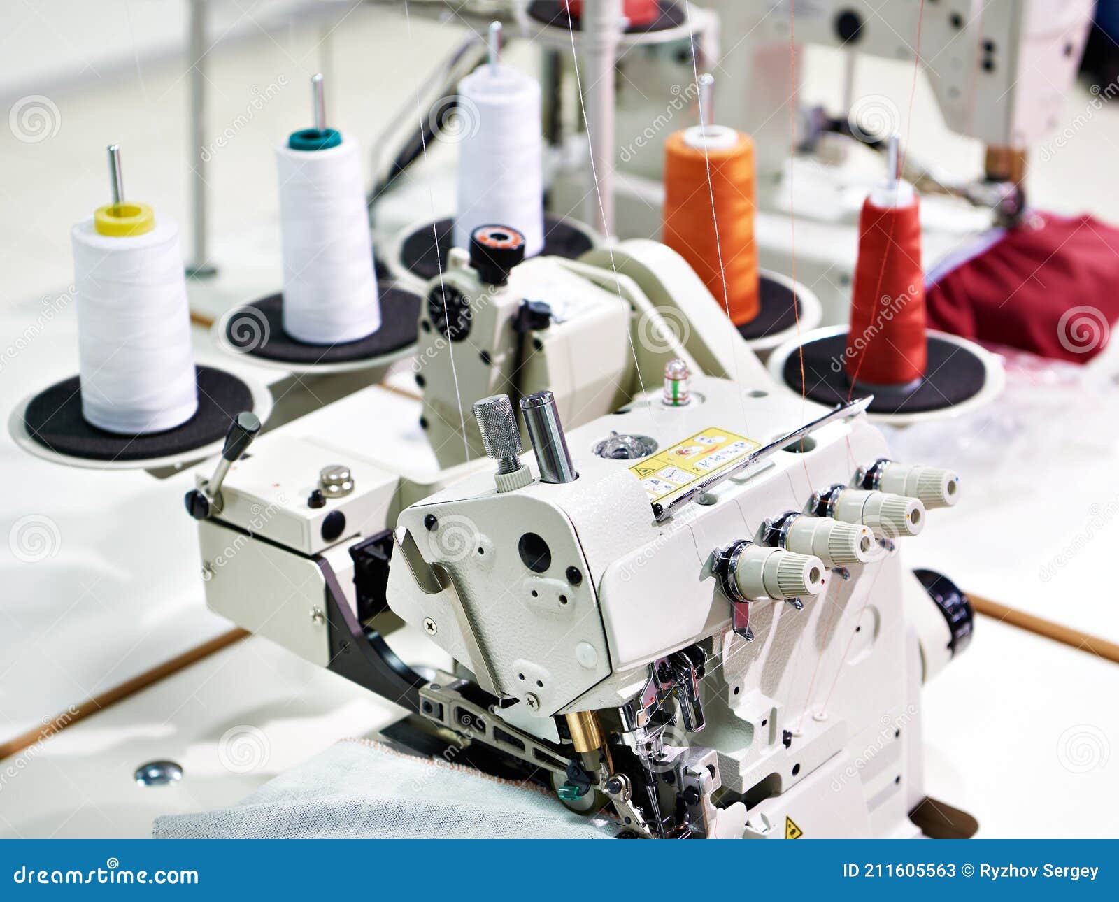 Overcasting Five-thread Sewing Overlock Stock Image - Image of ...