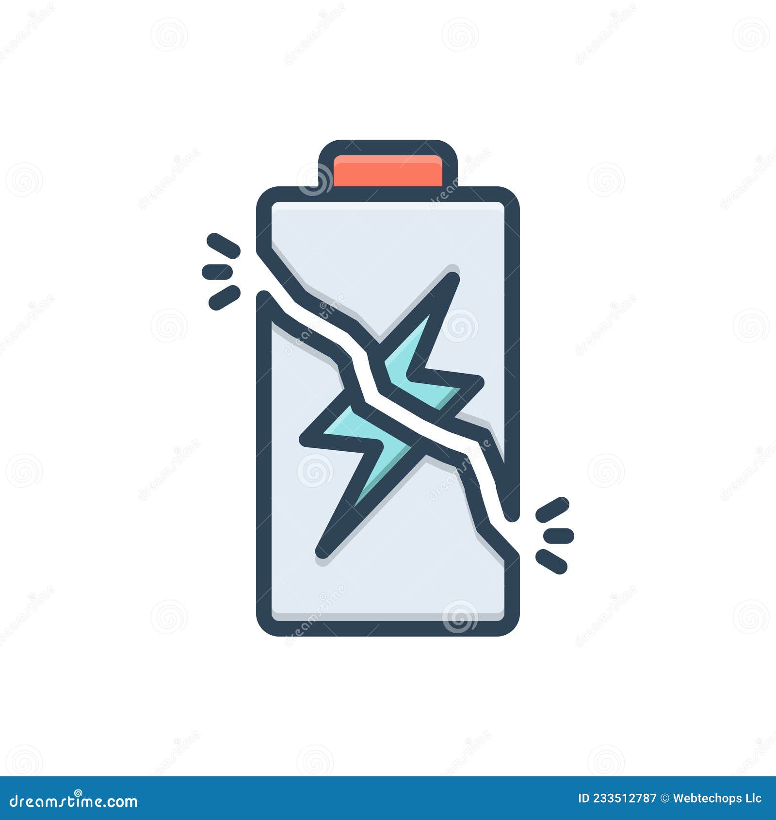 Color Illustration Icon for Overcharge, Battery and Charge Stock ...