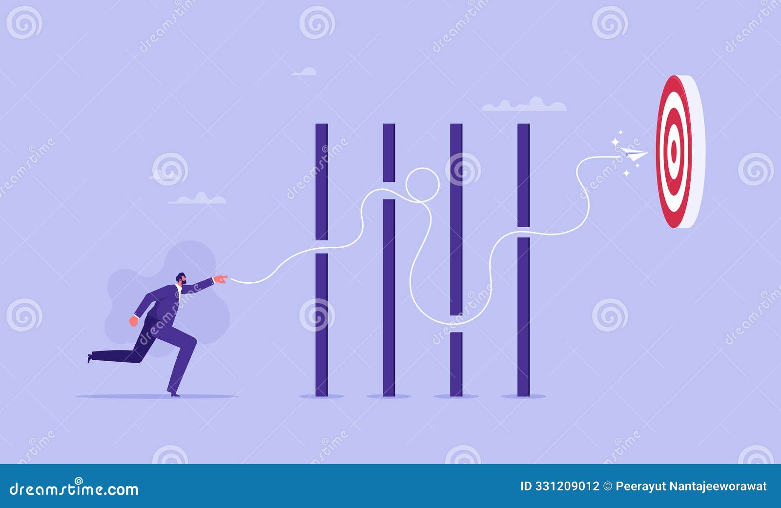 Overcome Difficulty or Challenge To Success Concept Stock Illustration ...