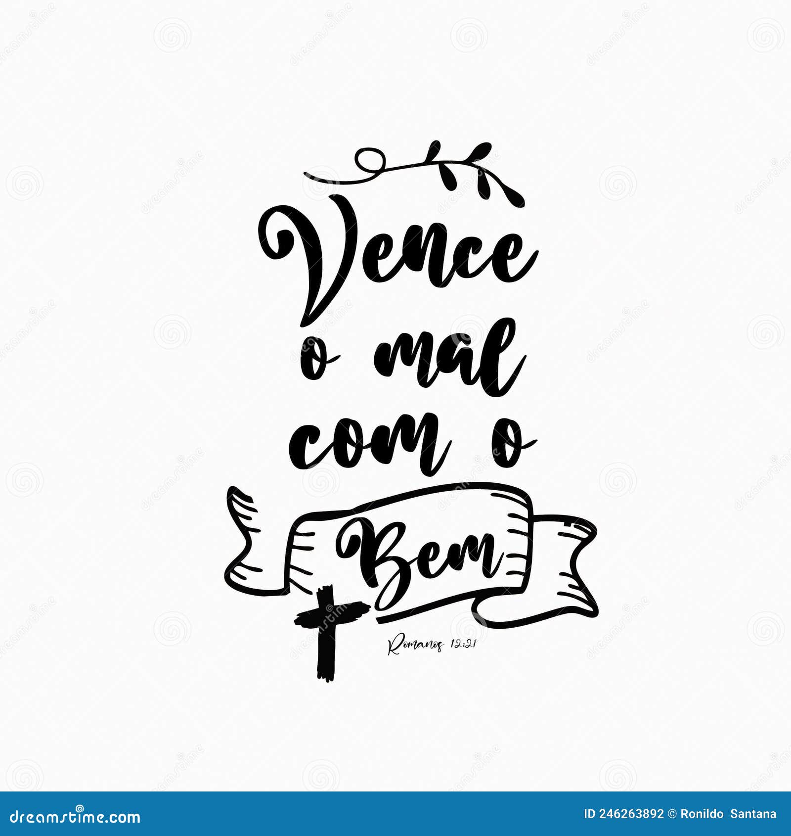 Overcome evil with good stock vector. Illustration of handwriting ...