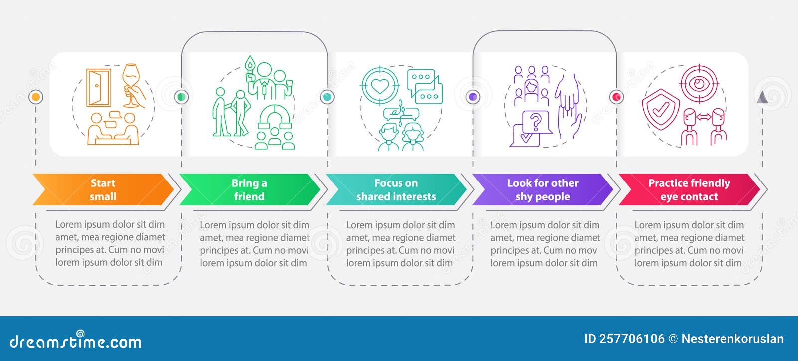Overcome Networking Shyness Rectangle Infographic Template Stock Vector ...