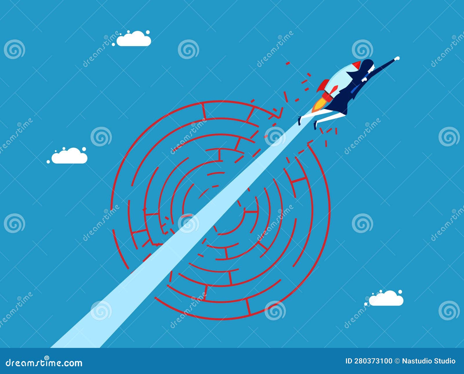 Overcome Obstacles and Problems through Innovation. Businesswoman ...