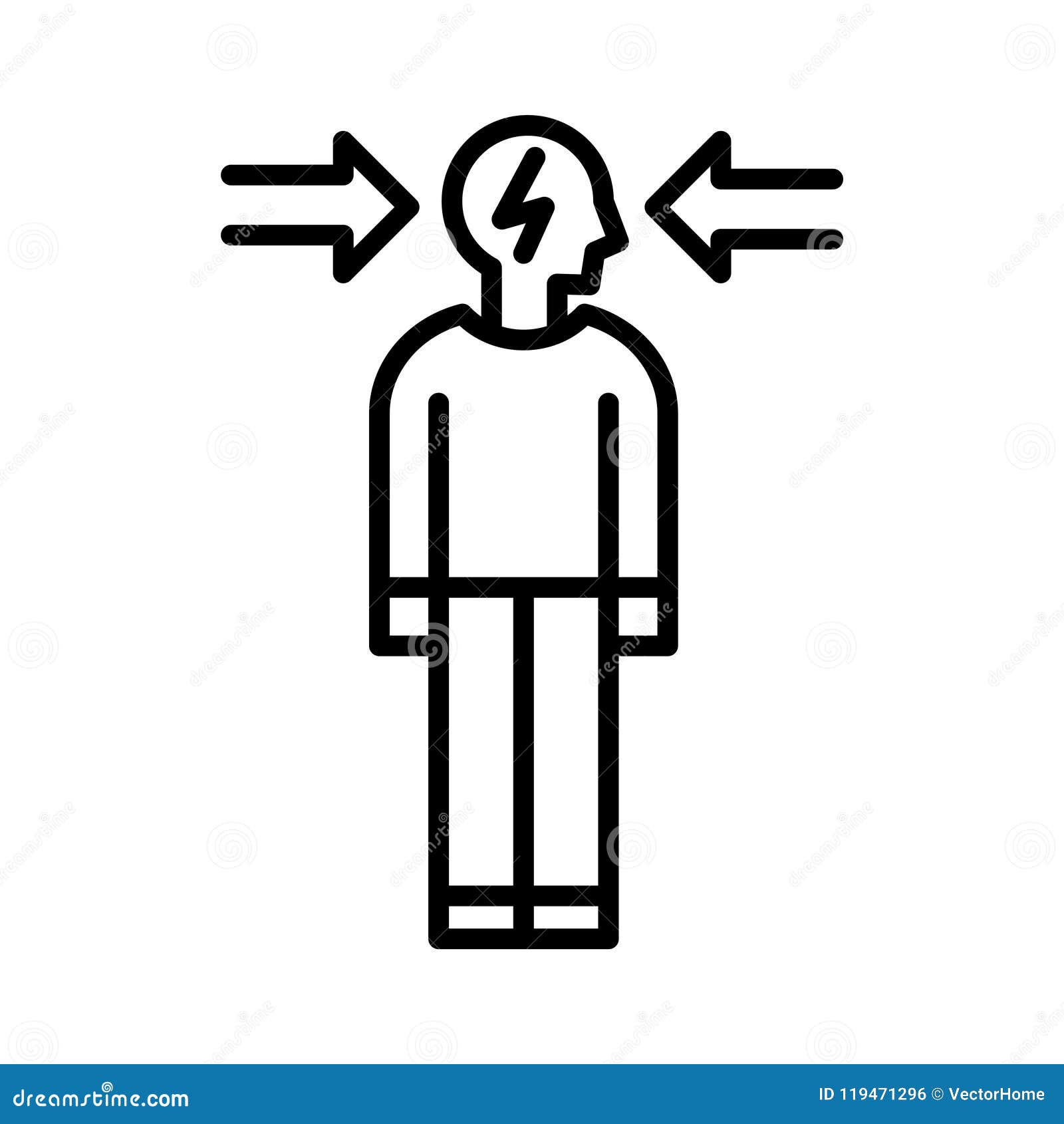 Overcome yourself icon stock vector. Illustration of human - 119471296