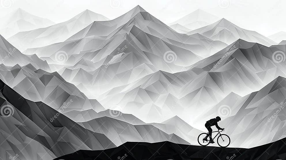 Overcoming Challenges: Lone Cyclist Ascending Gray Triangle Mountain ...