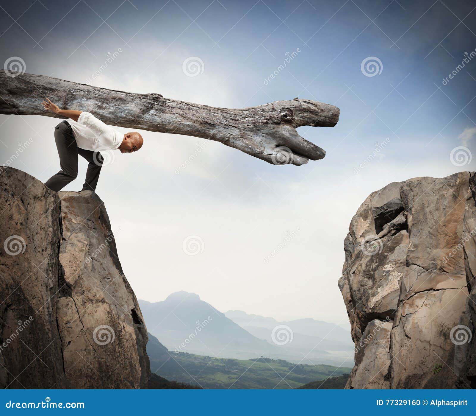 Overcoming an Obstacle with a Solution Stock Photo - Image of crevice ...
