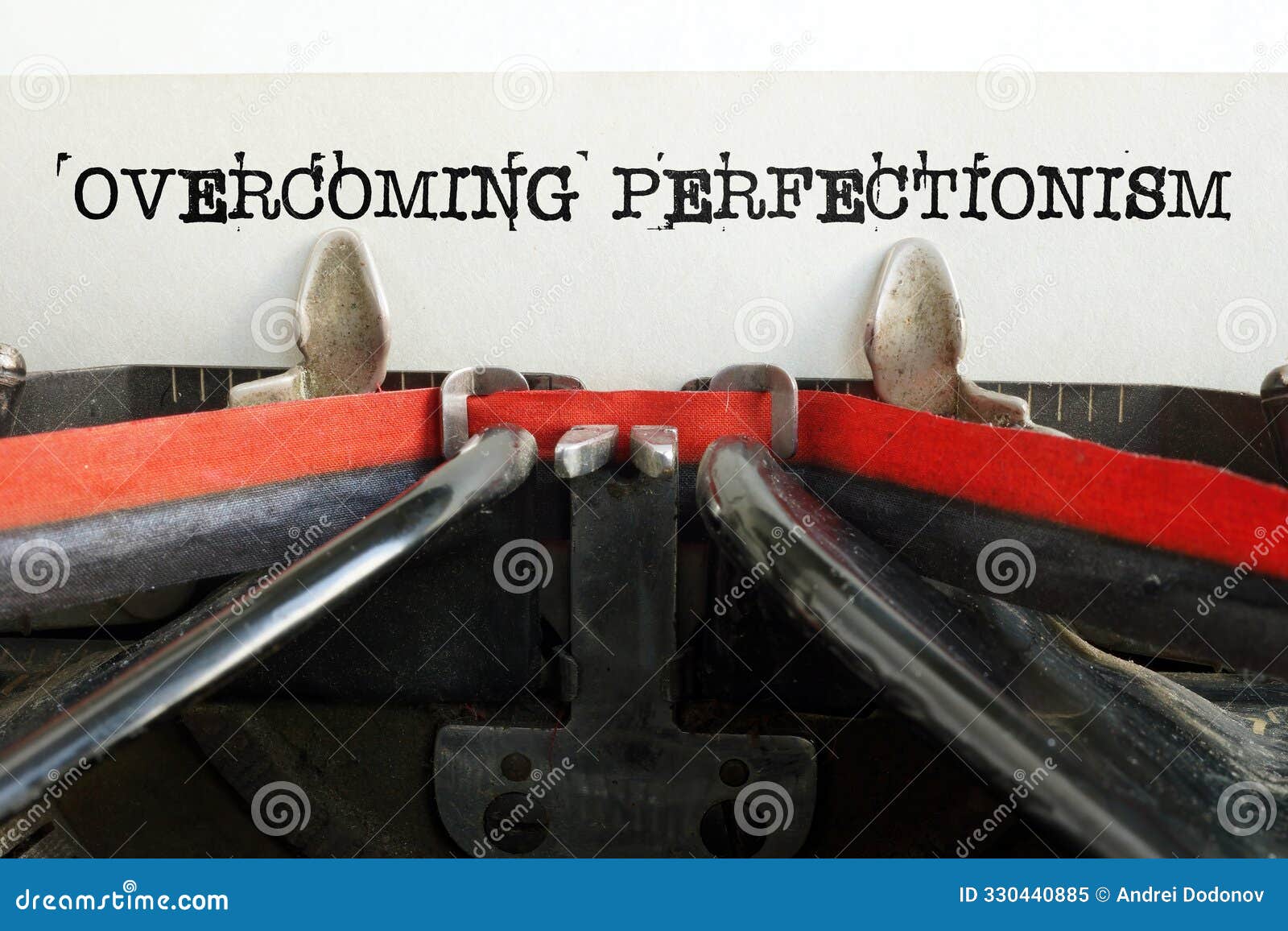 Overcoming Perfectionism is Shown Using the Text Stock Image - Image of ...