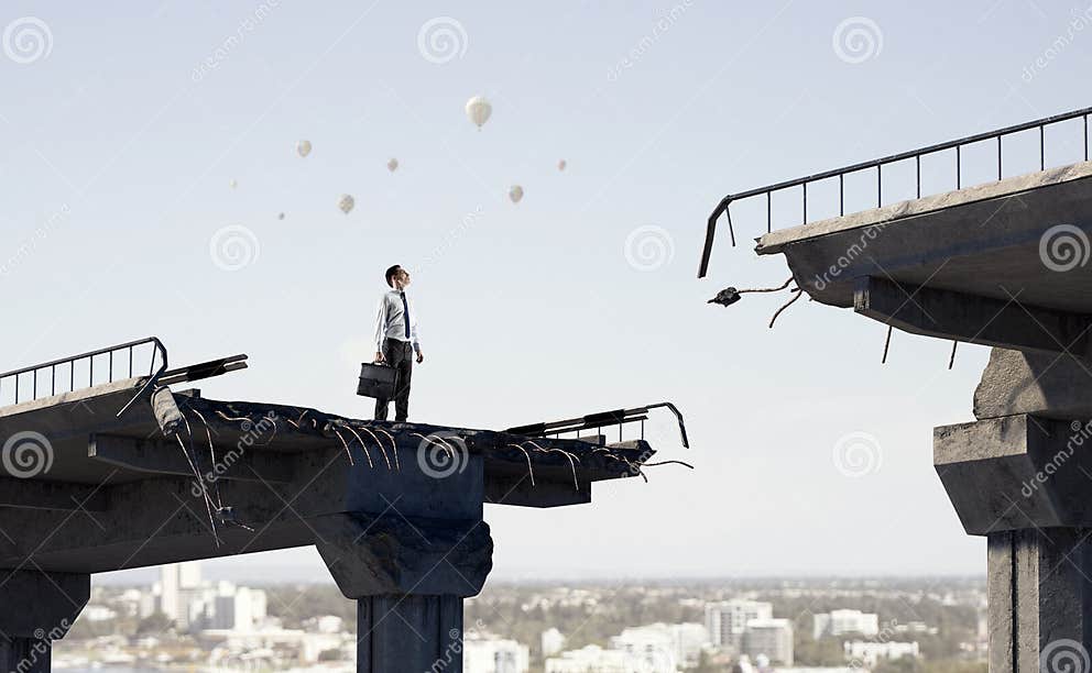 Overcoming Problems and Difficulties . Mixed Media Stock Photo - Image ...