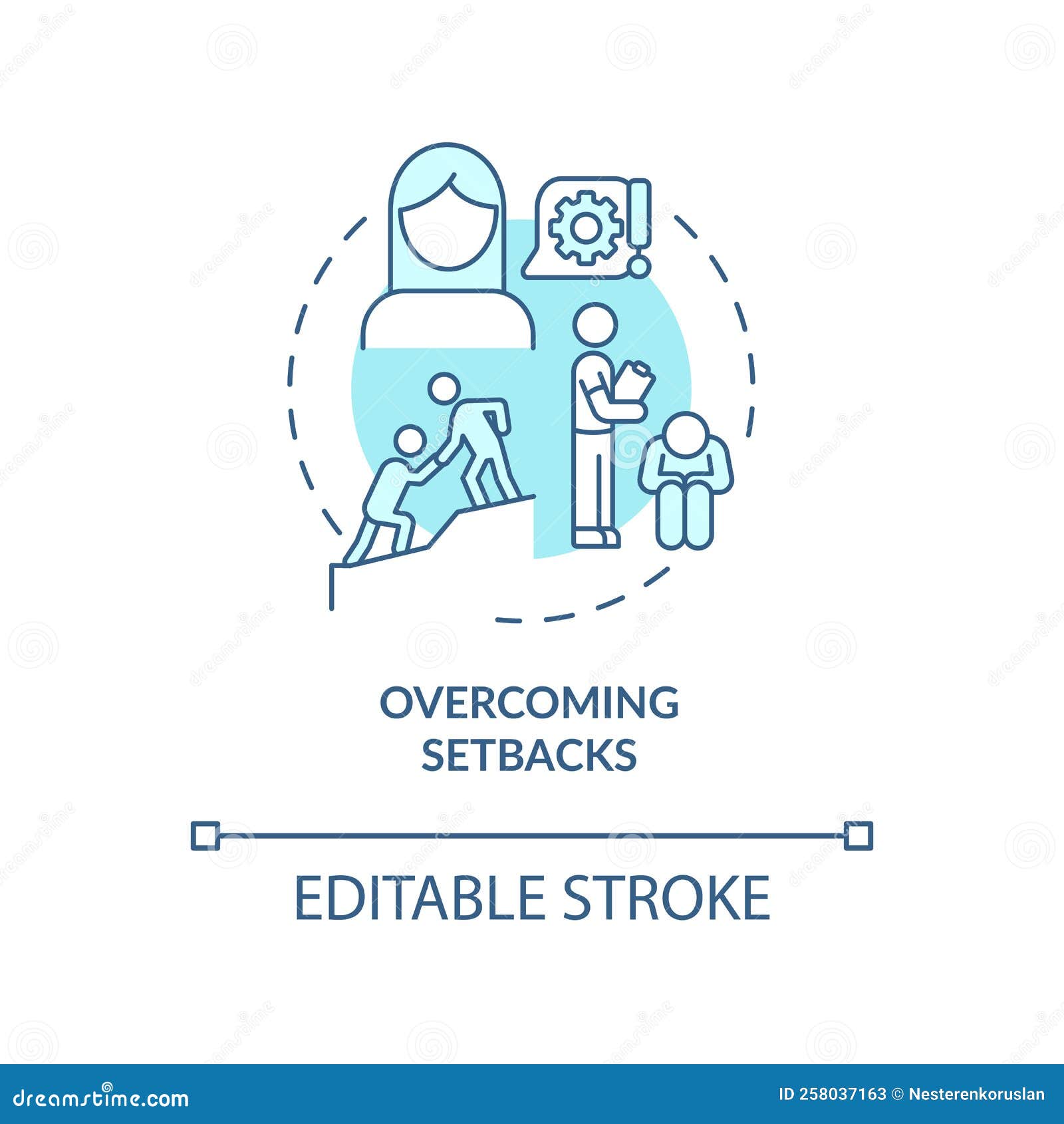 Overcoming Setbacks Blue Concept Icon Stock Vector - Illustration of ...