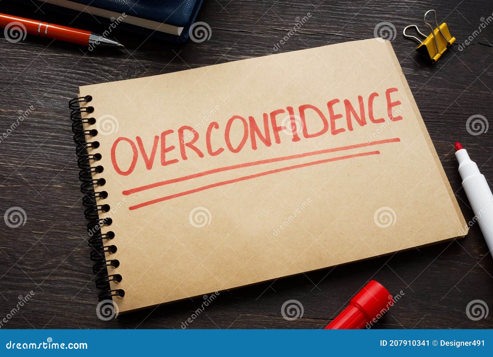 Overconfidence Concept Word Written on the Page. Stock Image - Image of ...