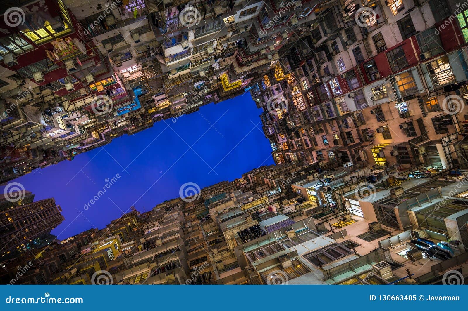 Overcrowded Residential Building in Hong Kong Stock Image - Image of ...