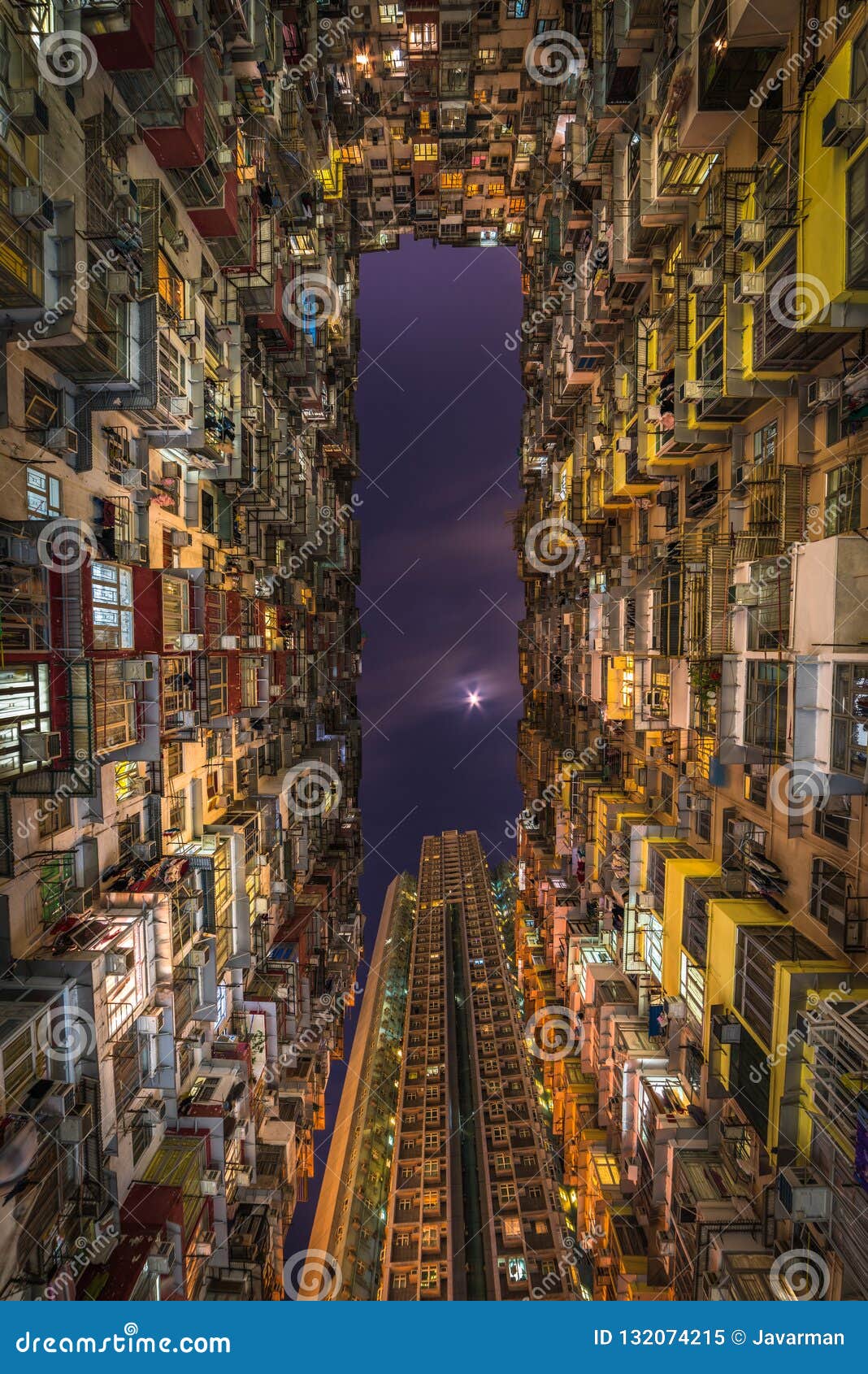 Overcrowded Residential Building in Hong Kong Stock Image - Image of ...