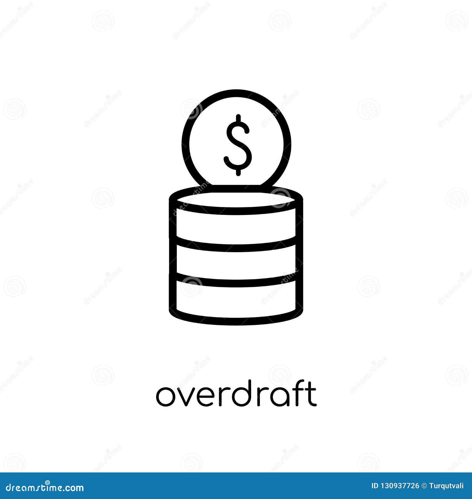 Overdraft Icon. Trendy Modern Flat Linear Vector Overdraft Icon Stock ...