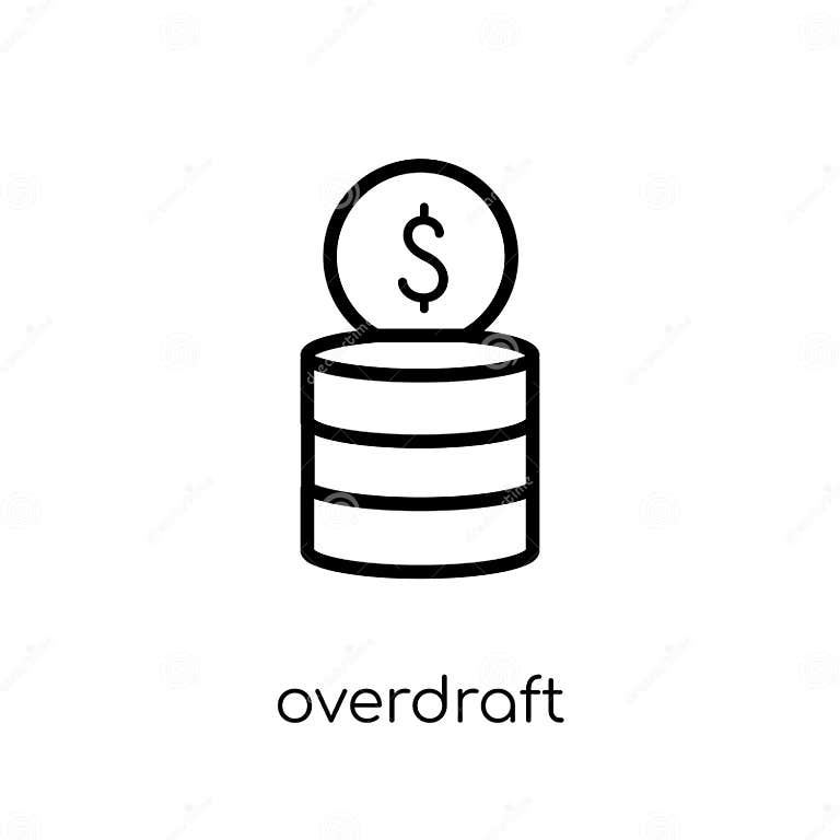 Overdraft Icon. Trendy Modern Flat Linear Vector Overdraft Icon Stock ...