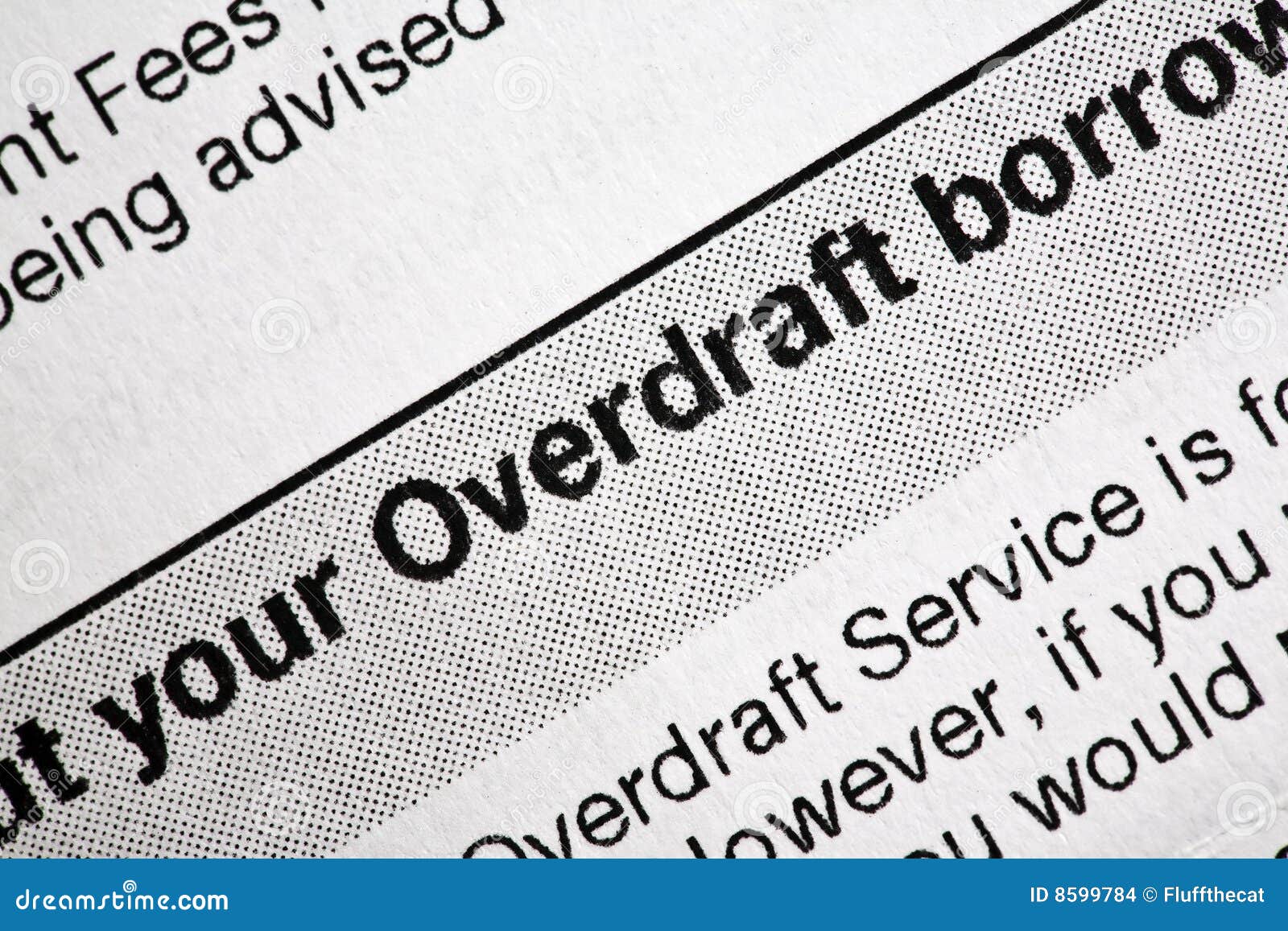 Overdraft Letter Close-Up stock photo. Image of crunch - 8599784