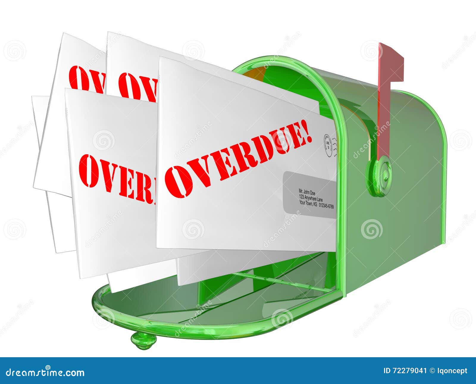 Letter Overdue Notice Cartoon Vector | CartoonDealer.com #85910995