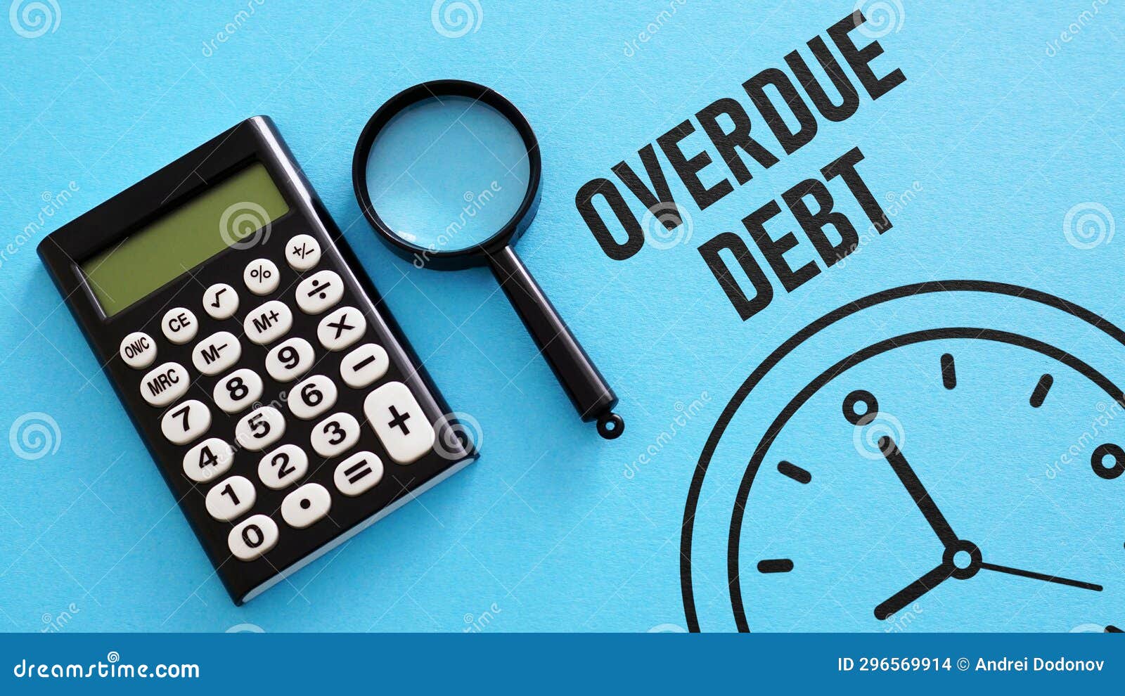 Overdue Debt is Shown Using the Text Stock Photo - Image of budget ...