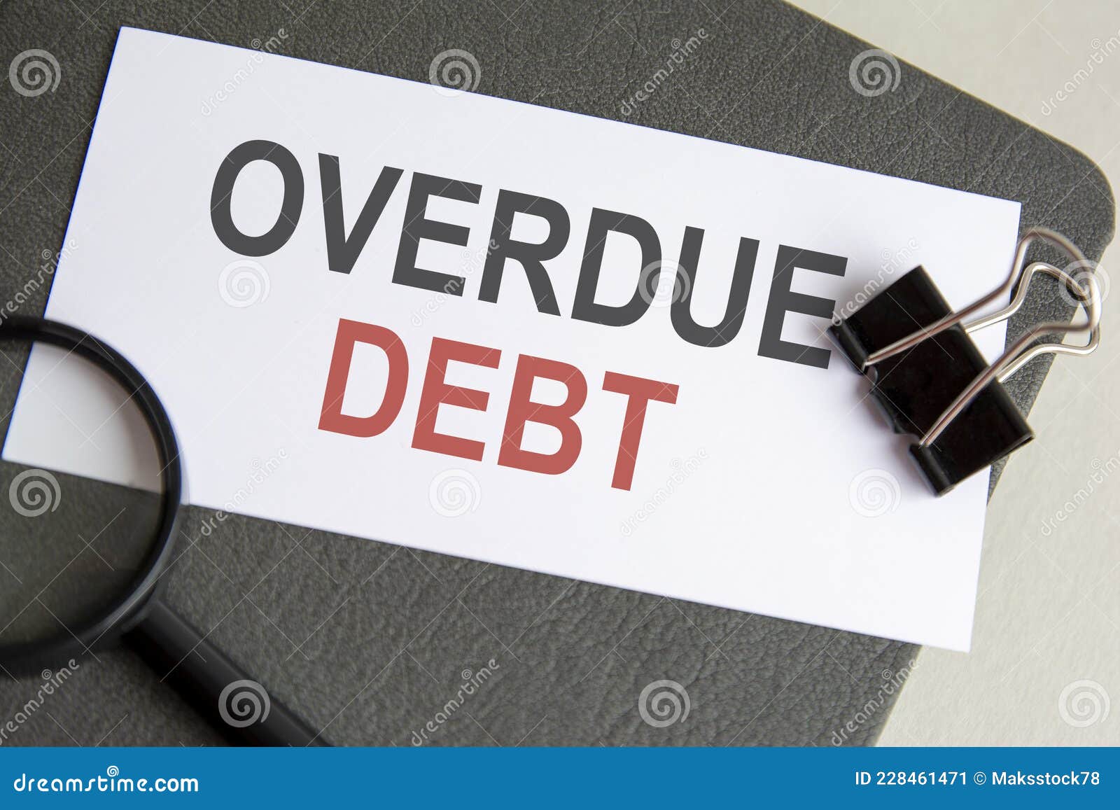 OVERDUE Word Written On White Paper And Yellow Background With ...