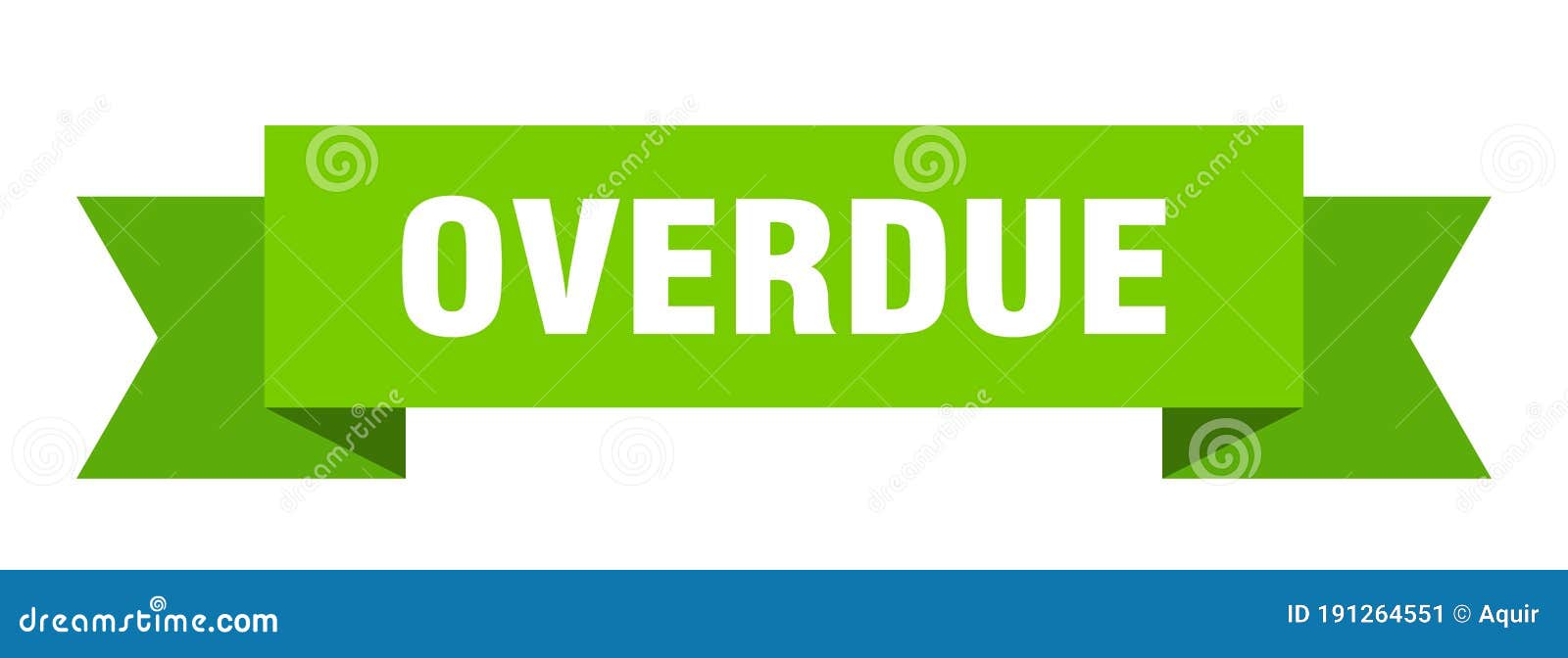 Overdue ribbon. stock vector. Illustration of sticker - 191264551