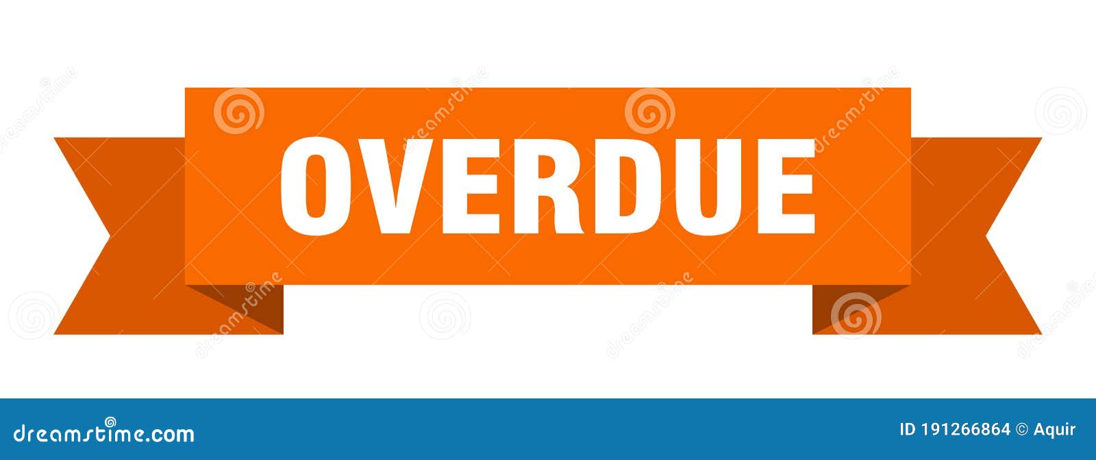 Overdue ribbon. stock vector. Illustration of white - 191266864