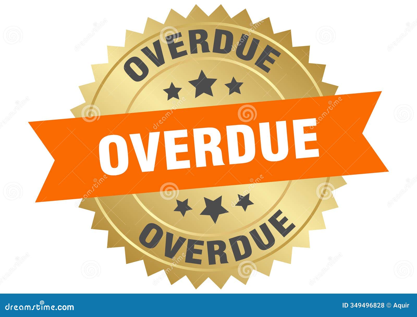 Overdue. Overdue Round Orange And Gold Label Isolated On Transparent ...