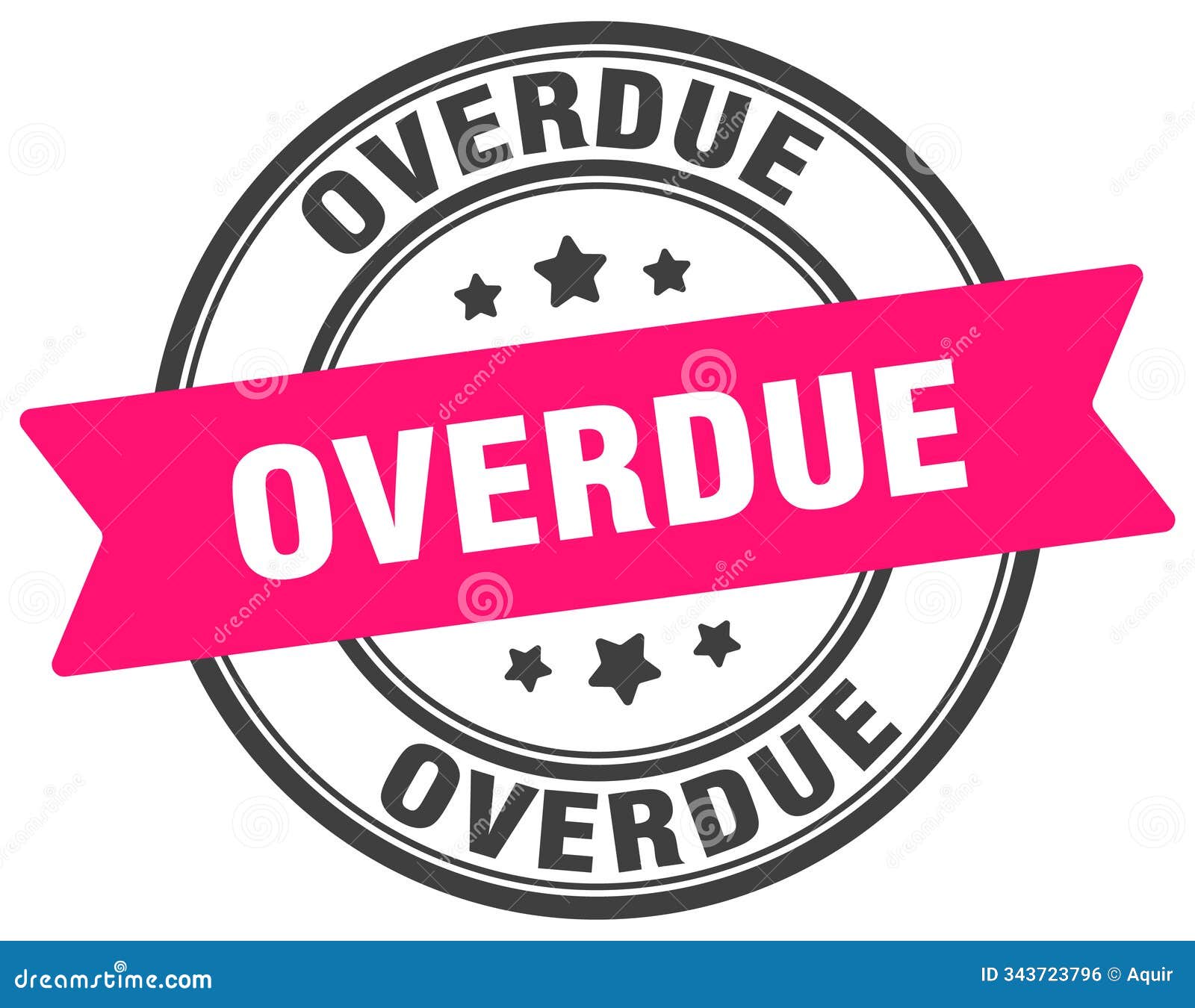 Overdue Stamp. Overdue Label. Round Grunge Sign Vector Illustration ...