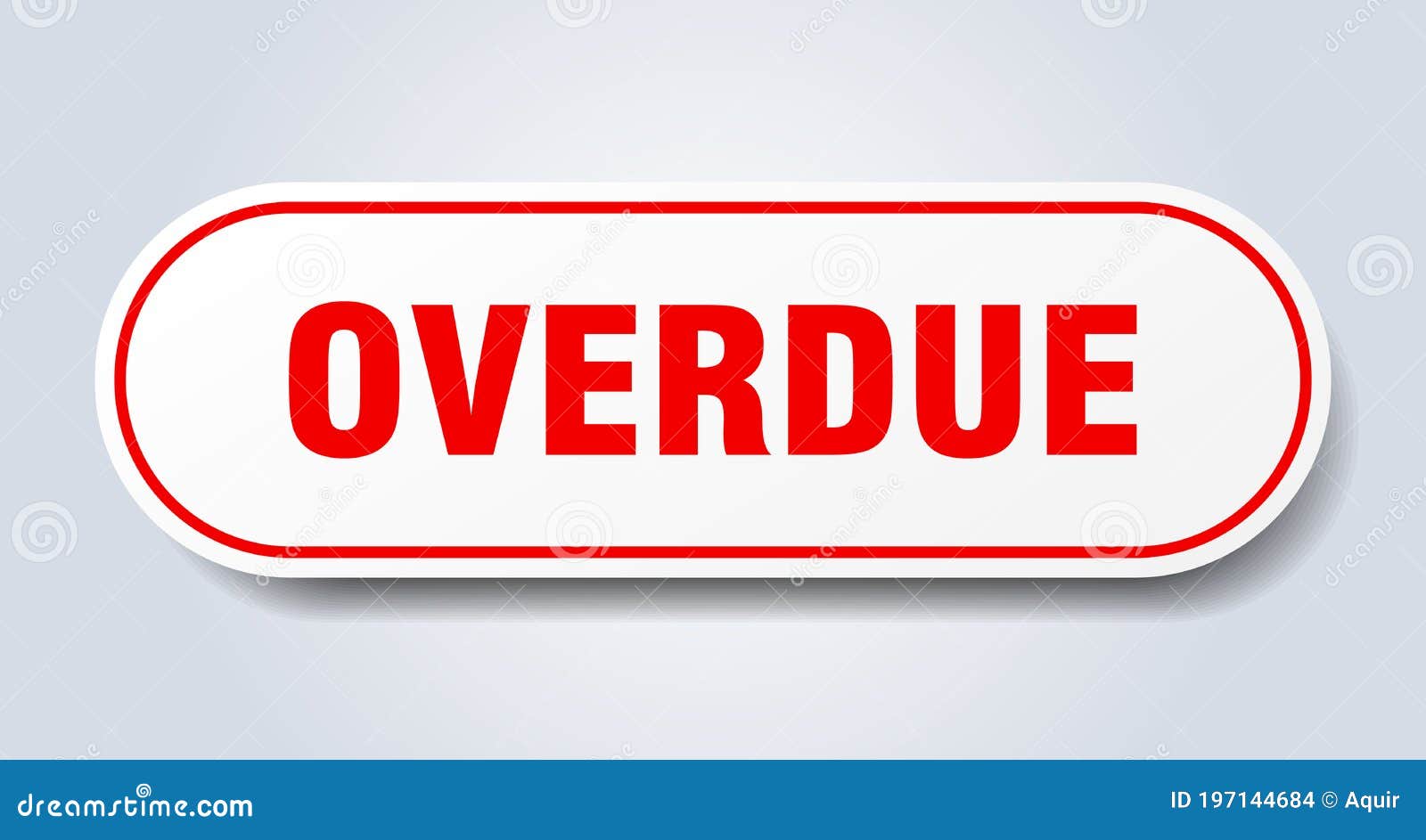 Overdue sticker. stock vector. Illustration of stamp - 197144684