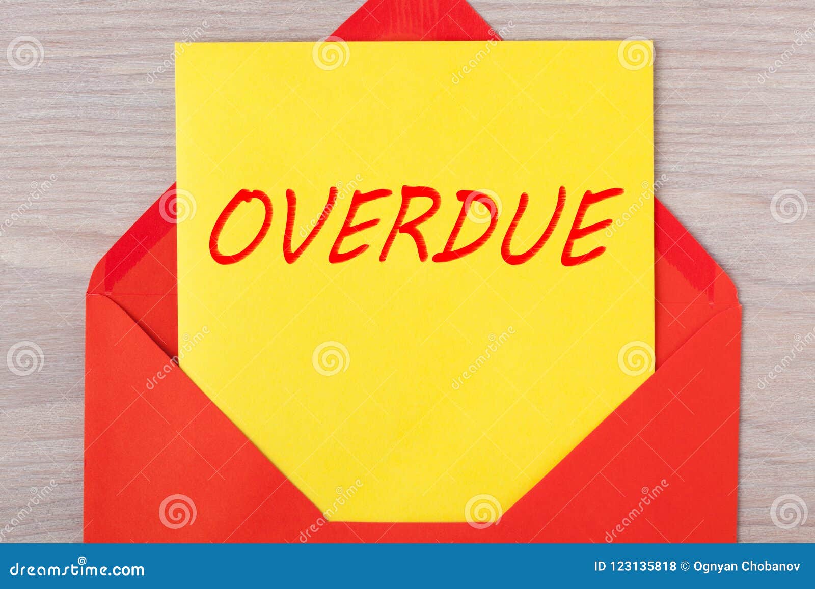 Red Overdue Envelope stock photo. Image of problem, future - 123135818