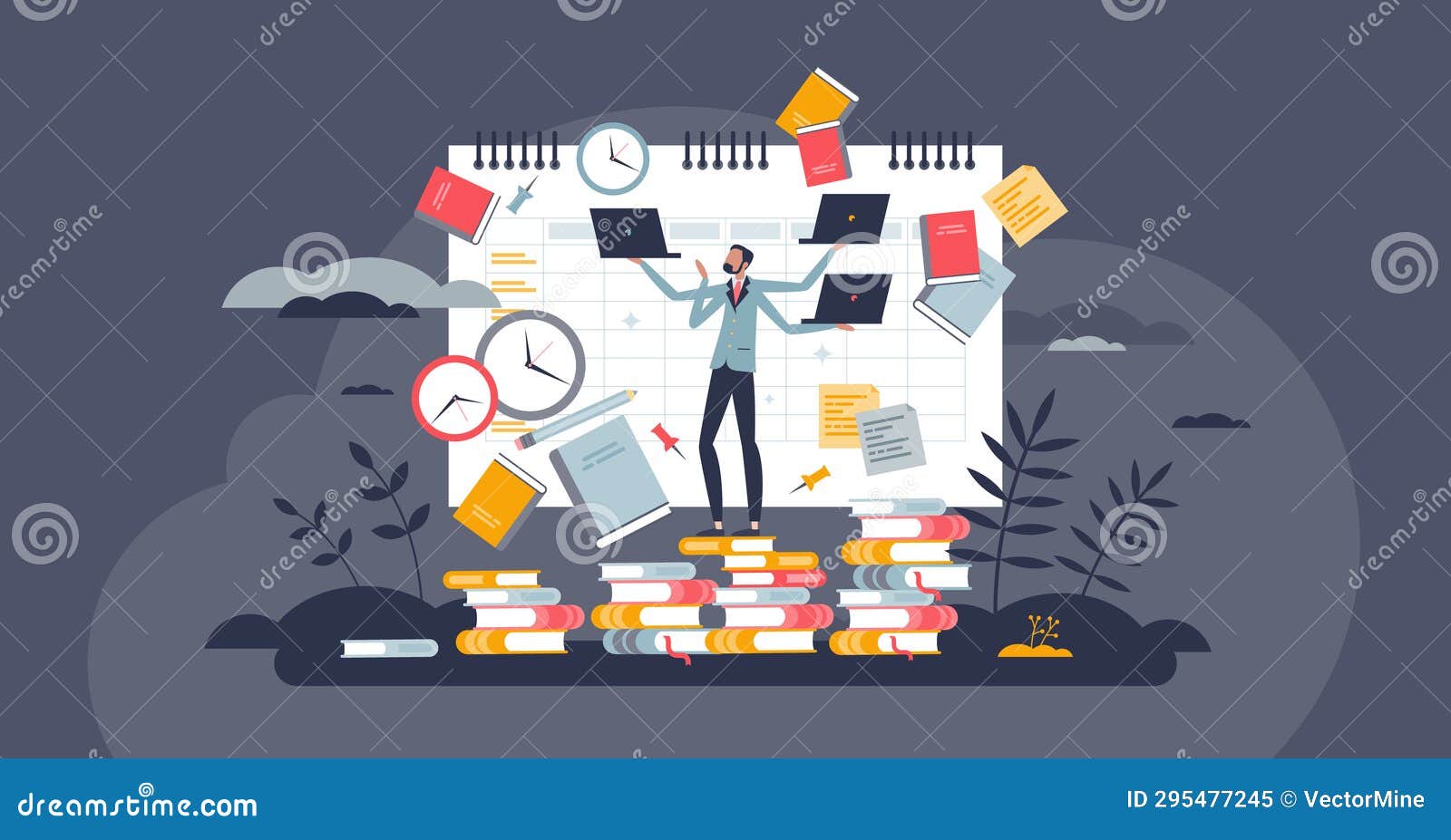 Time Schedule. Vector Illustration Of Teamwork And Schedule Of Events ...