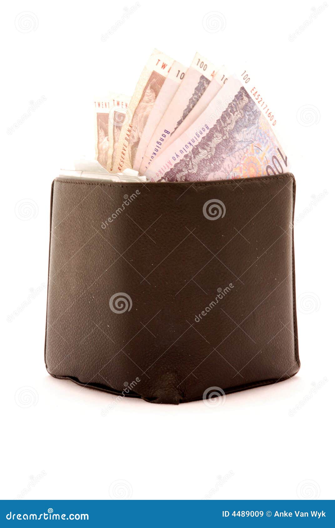 Overfilled wallet stock image. Image of bags, leather - 4489009