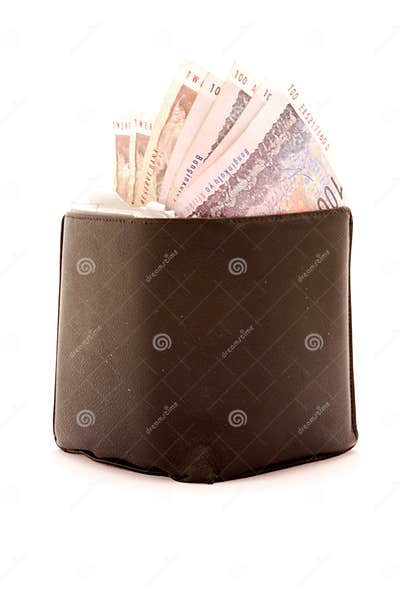 Overfilled wallet stock image. Image of bags, leather - 4489009