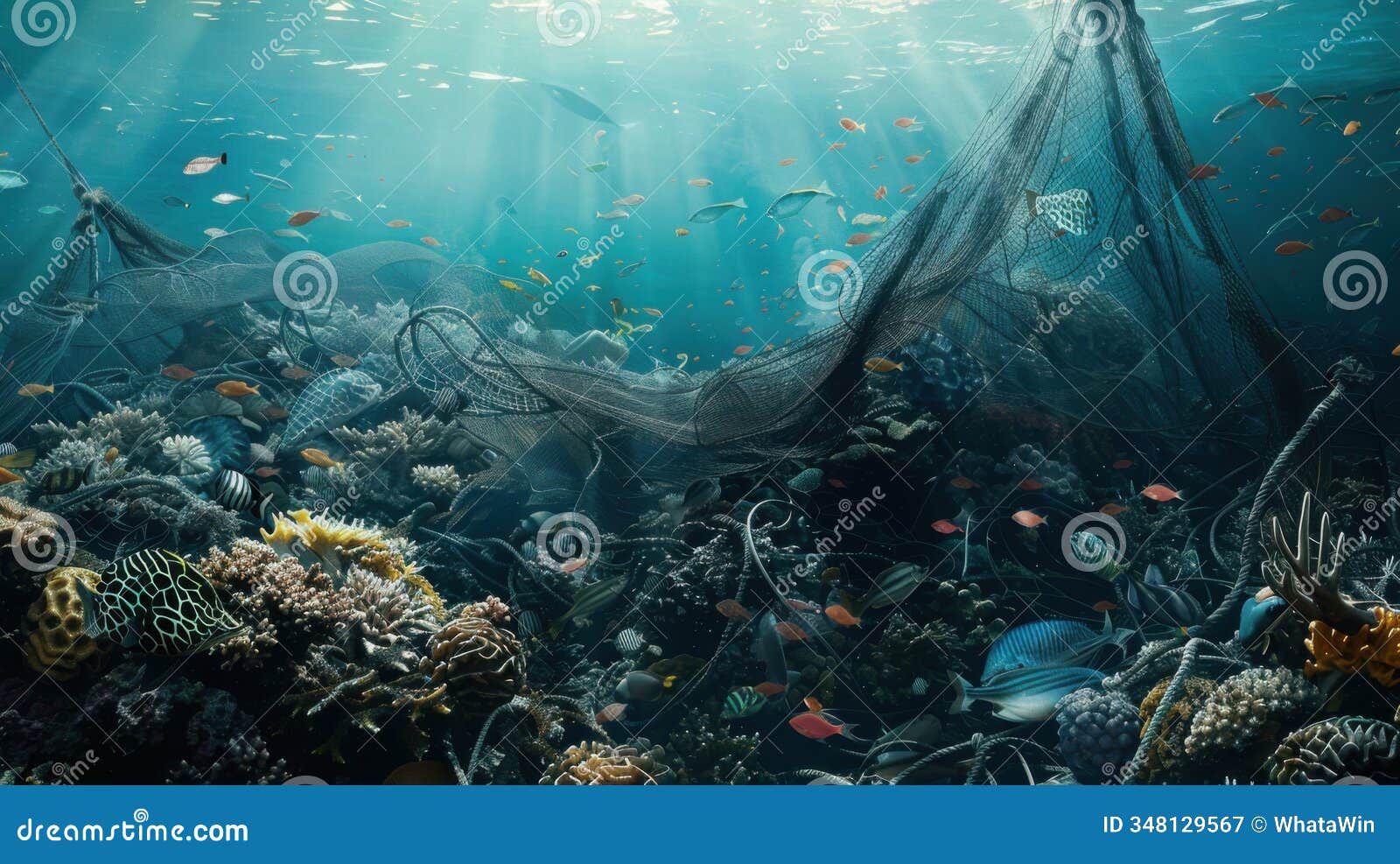 Overfishing and Marine Ecosystem Collapse Stock Image - Image of ...