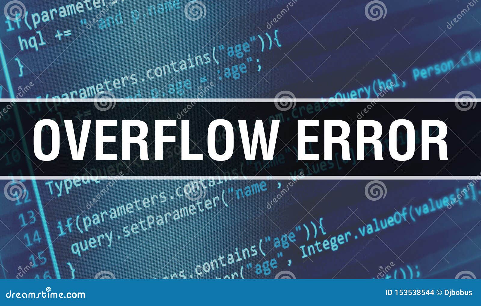Overflow Error Concept Illustration Using Code For Developing Programs And App Overflow Error