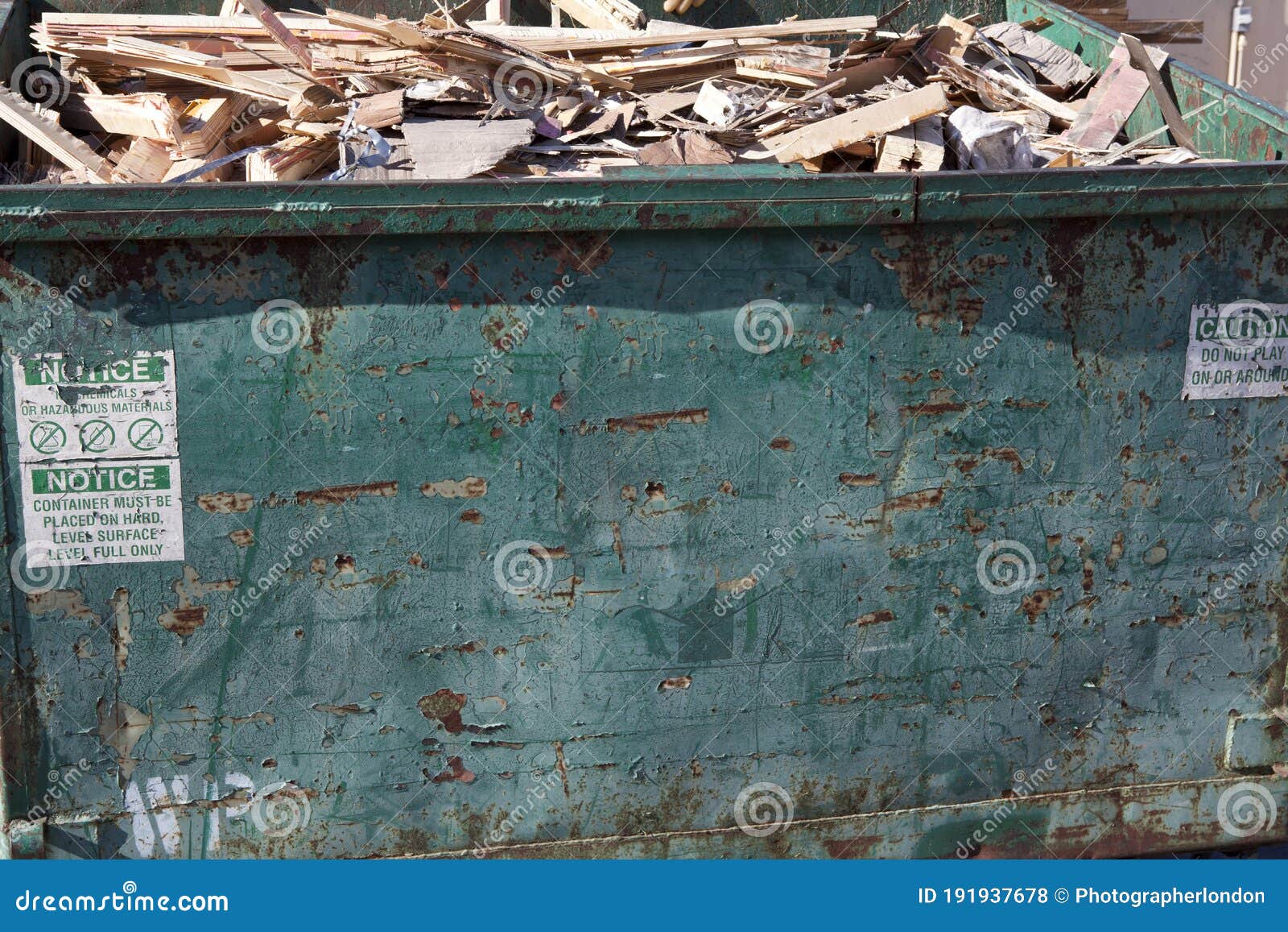 Overflowing Dumpster with Scrap Wood Stock Photo - Image of dumpster ...