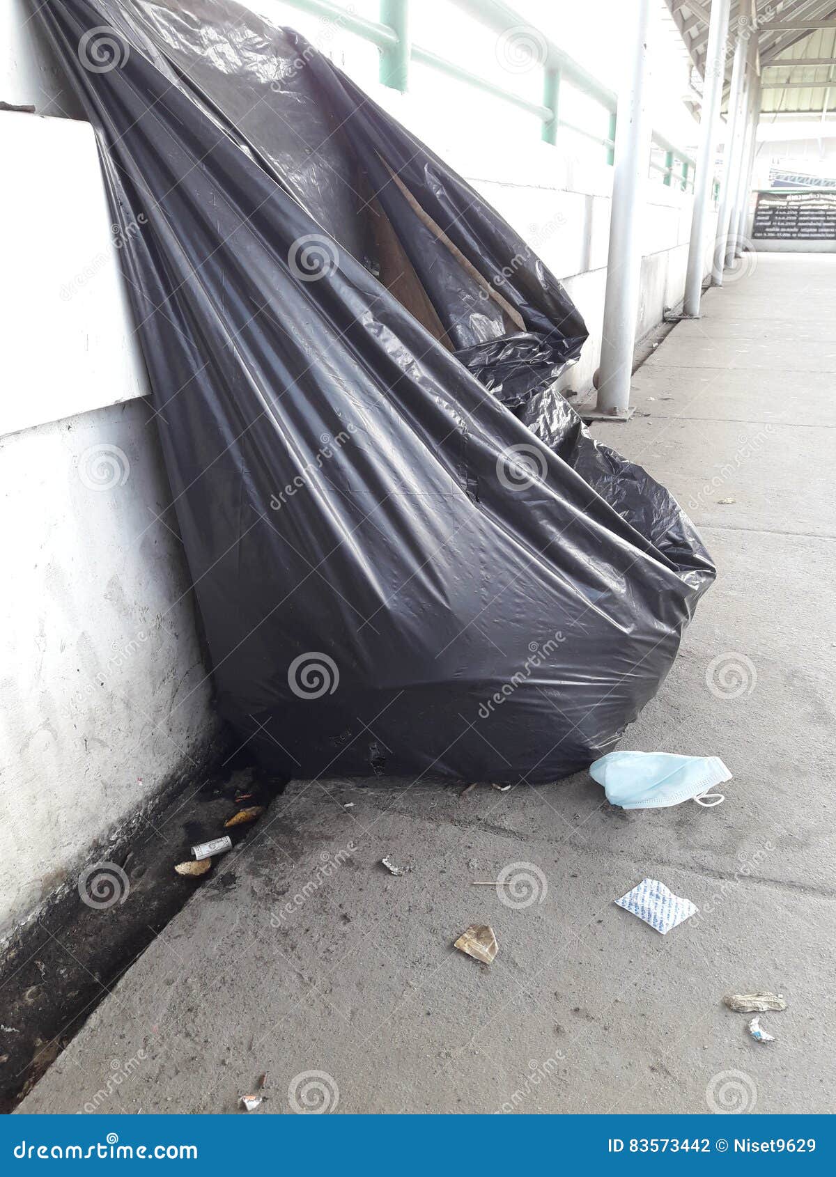 Overflowing garbage bag stock photo. Image of garbage - 83573442