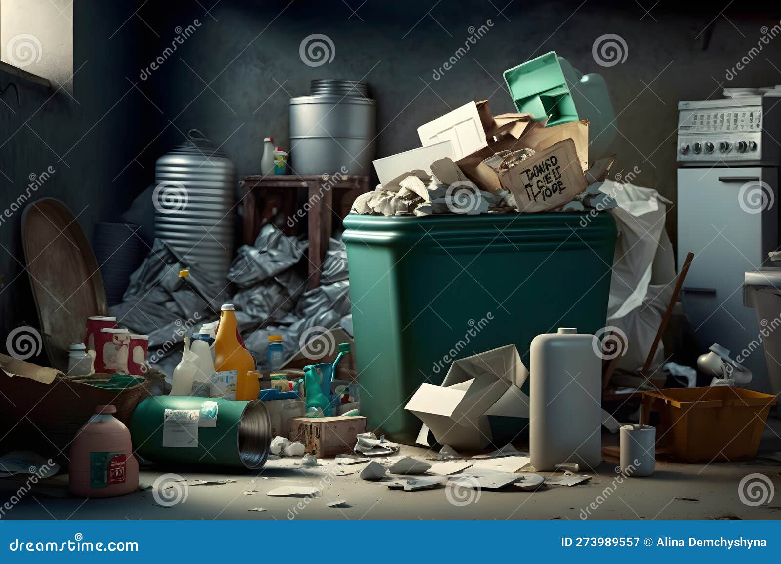 Overflowing Garbage Can, Waste Distribution, Generative AI 1 Stock ...