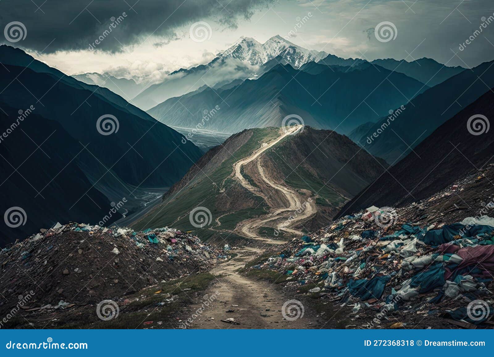 Overflowing Garbage Dump in Mountains after Pollution Stock ...