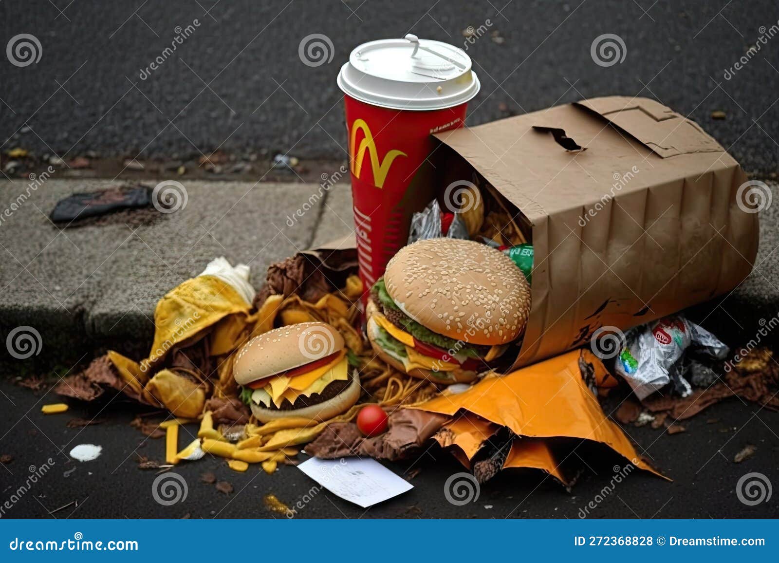 Overflowing Garbage From Fast Food From Streets And Roads Royalty-Free ... Overflowing Garbage From Fast Food From Streets And Roads Royalty-Free ...