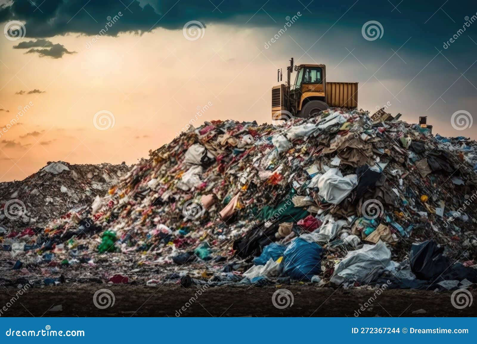 Overflowing Garbage from Unprepared Garbage Dump at Landfill Stock ...