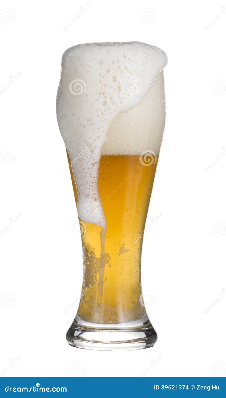 Overflowing Glass Cup of Beer. Stock Photo - Image of drink ...