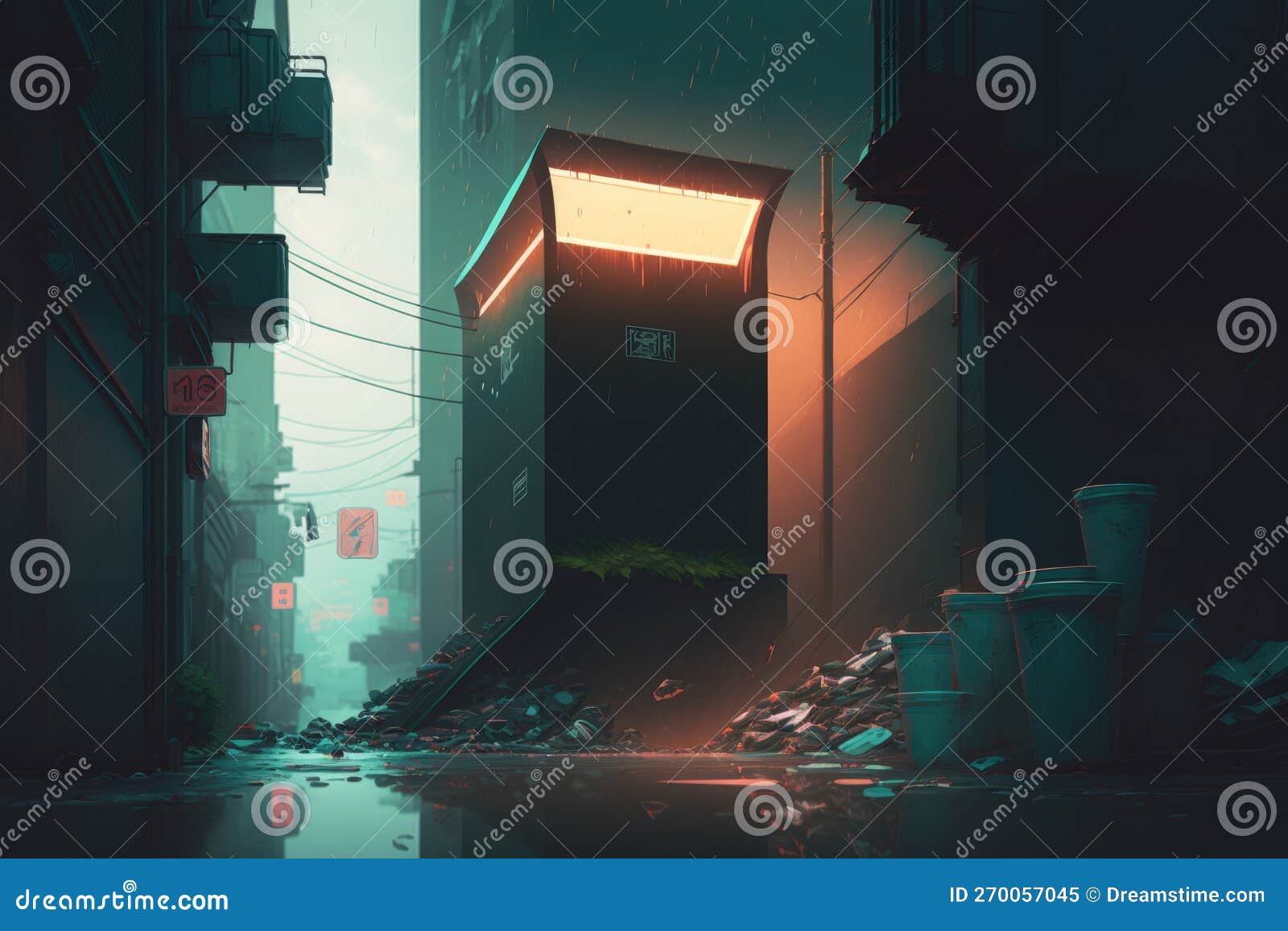 Overflowing Gutters Full of Cyber Trash, Digital Art Poster AI ...