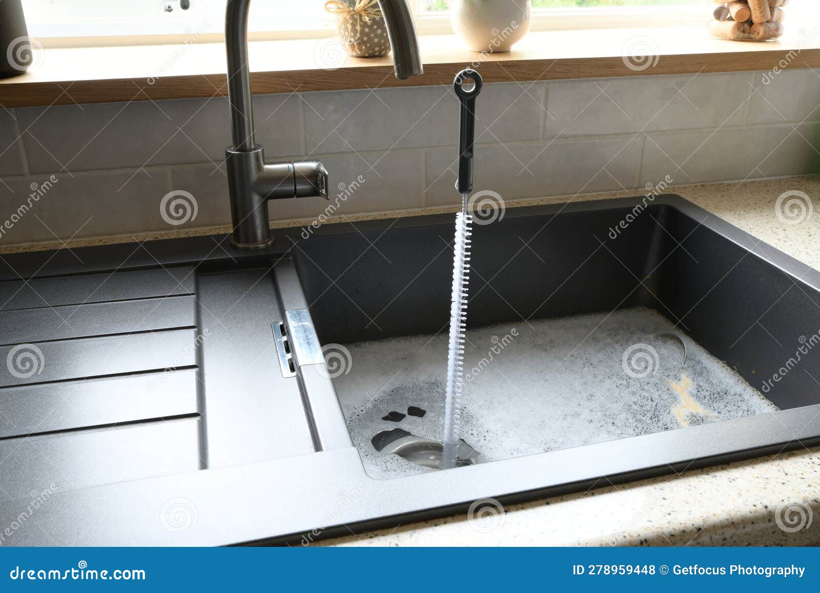 Overflowing Kitchen Sink, Clogged Drain Stock Photo - Image of problem ... Overflowing Kitchen Sink, Clogged Drain Stock Photo - Image of problem ...