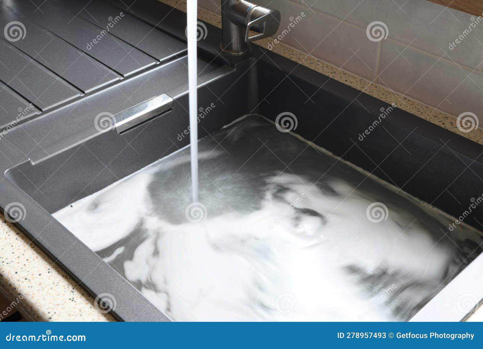 Overflowing Kitchen Sink, Clogged Drain Stock Image - Image of blockage ... Overflowing Kitchen Sink, Clogged Drain Stock Image - Image of blockage ...