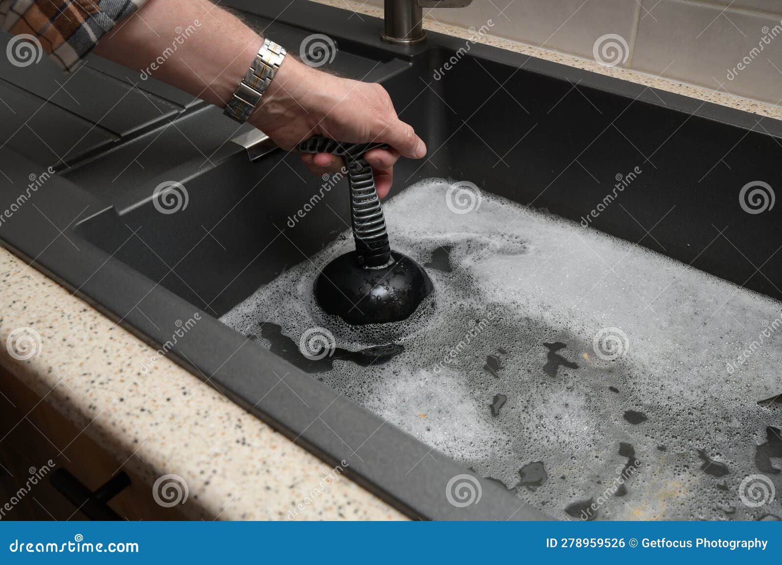 Overflowing Kitchen Sink, Clogged Drain Stock Photo - Image of sewage ... Overflowing Kitchen Sink, Clogged Drain Stock Photo - Image of sewage ...