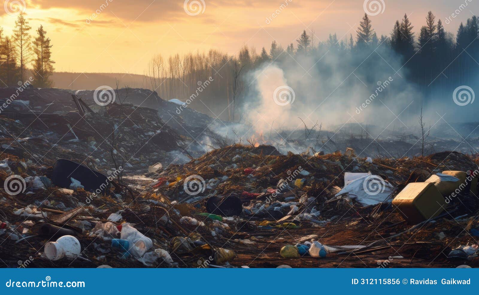 Overflowing Waste Truck In The City Street, Garbage Crisis City Life ...