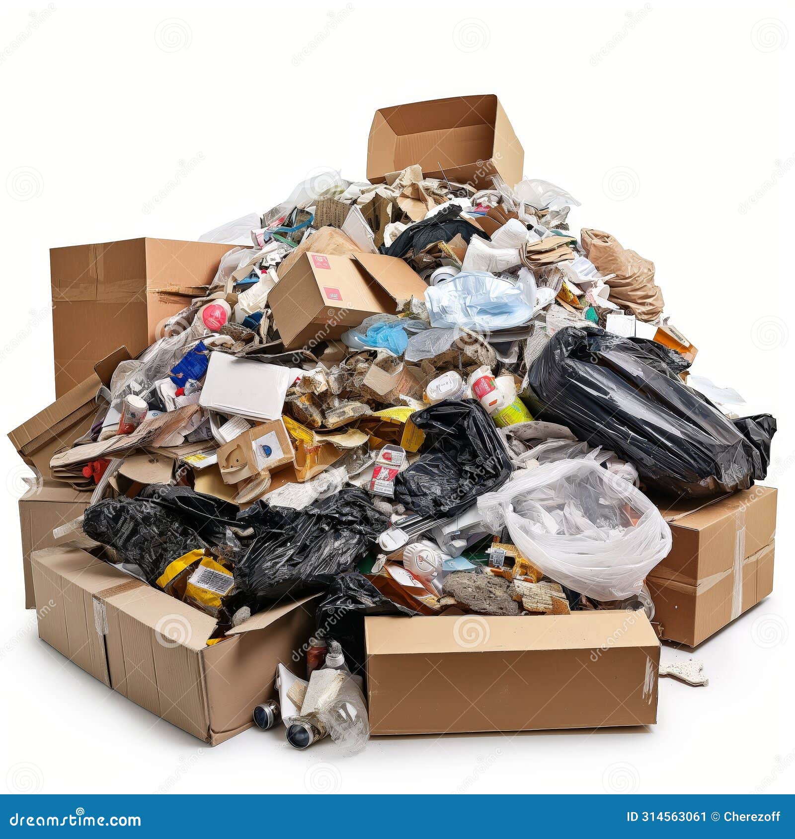 Overflowing Pile of Mixed Garbage Stock Image - Image of garbage ...