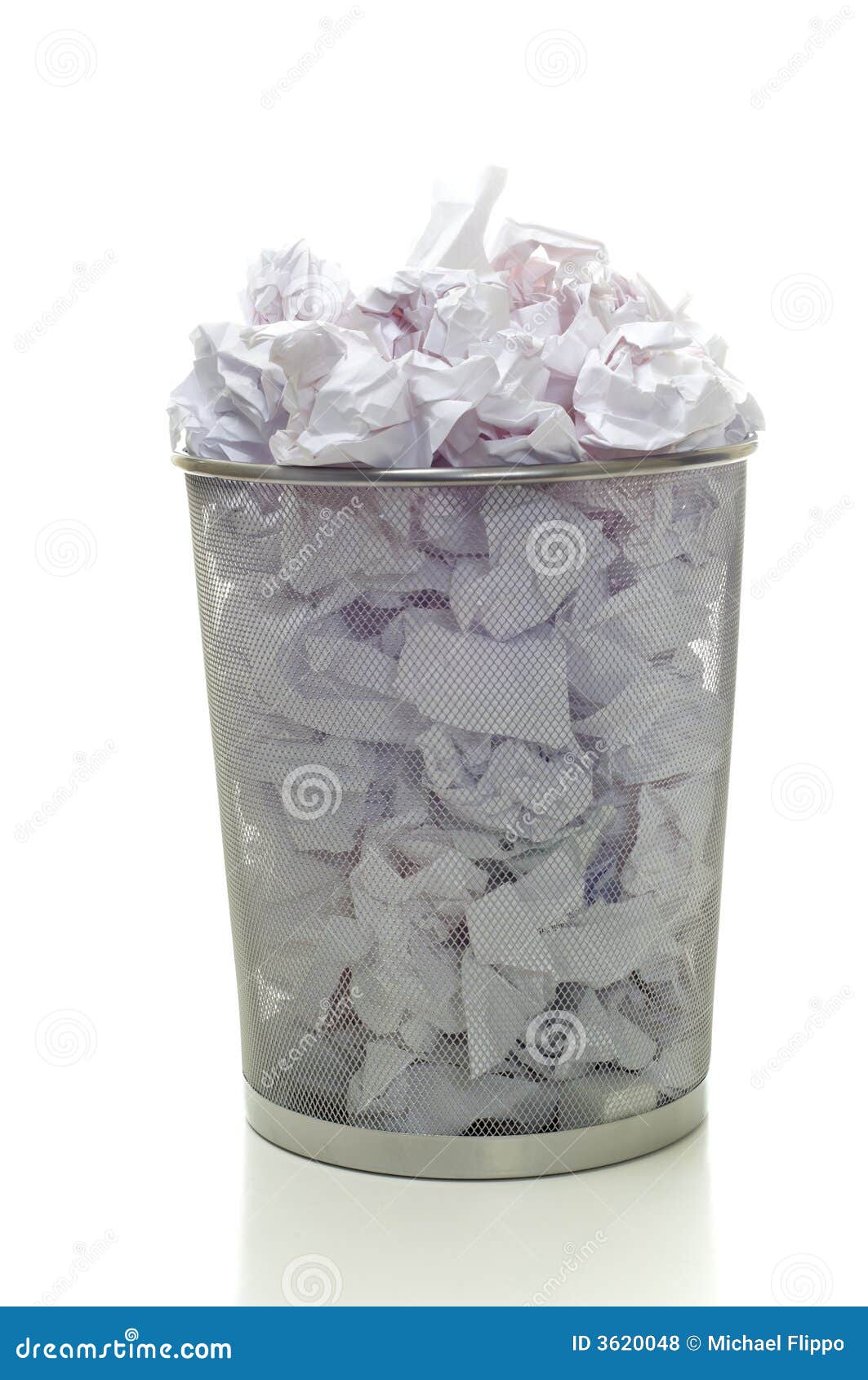 Overflowing Wastebasket stock photo. Image of wastebasket - 3620048