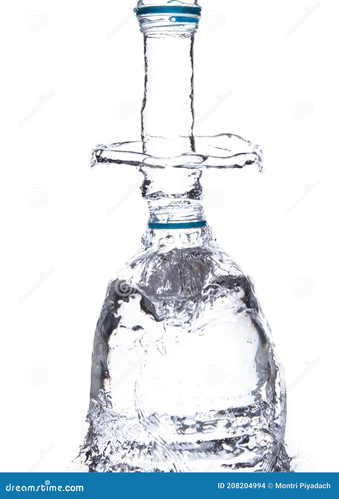 Overflowing Water in a Clear Bottle Fill the Bottle with Water until ...