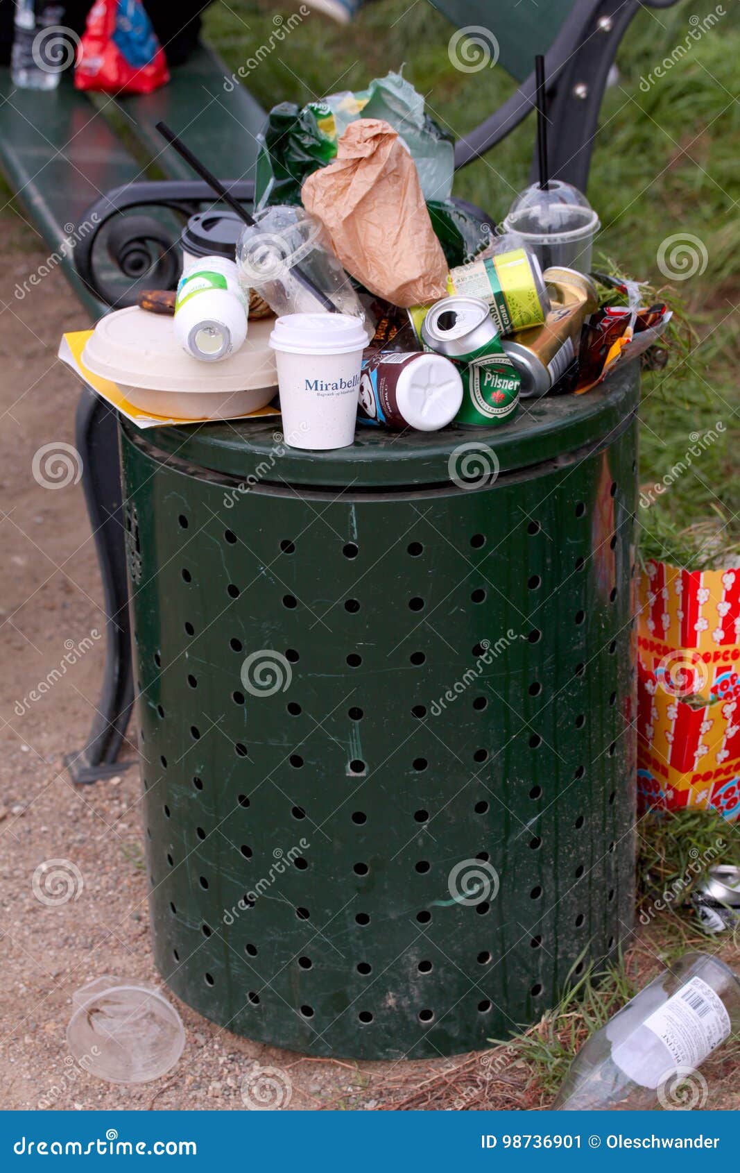 Garbage. Packing Bales With Garbage With Tractor Machines, Place For ...