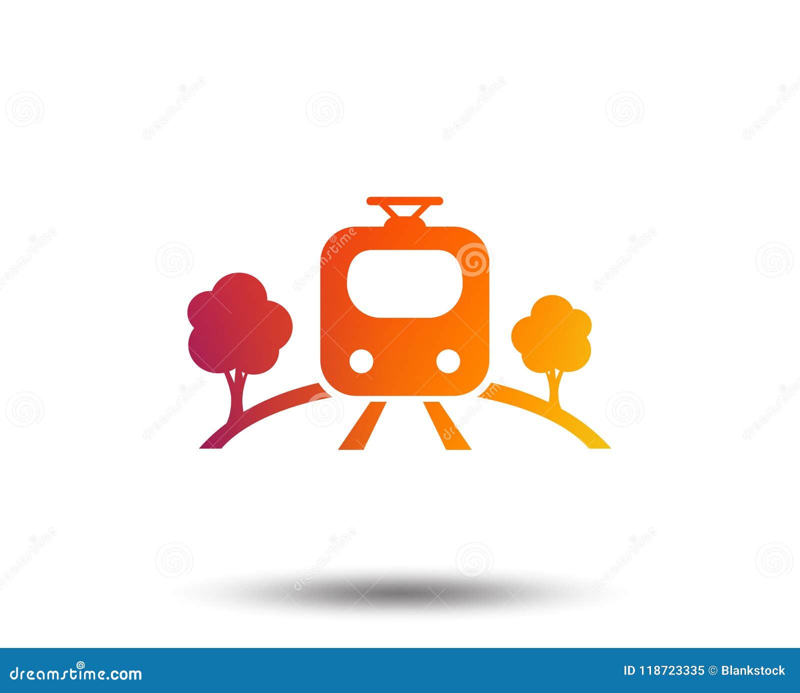 Overground Sign Icon. Metro Train Symbol. Cartoon Vector ...